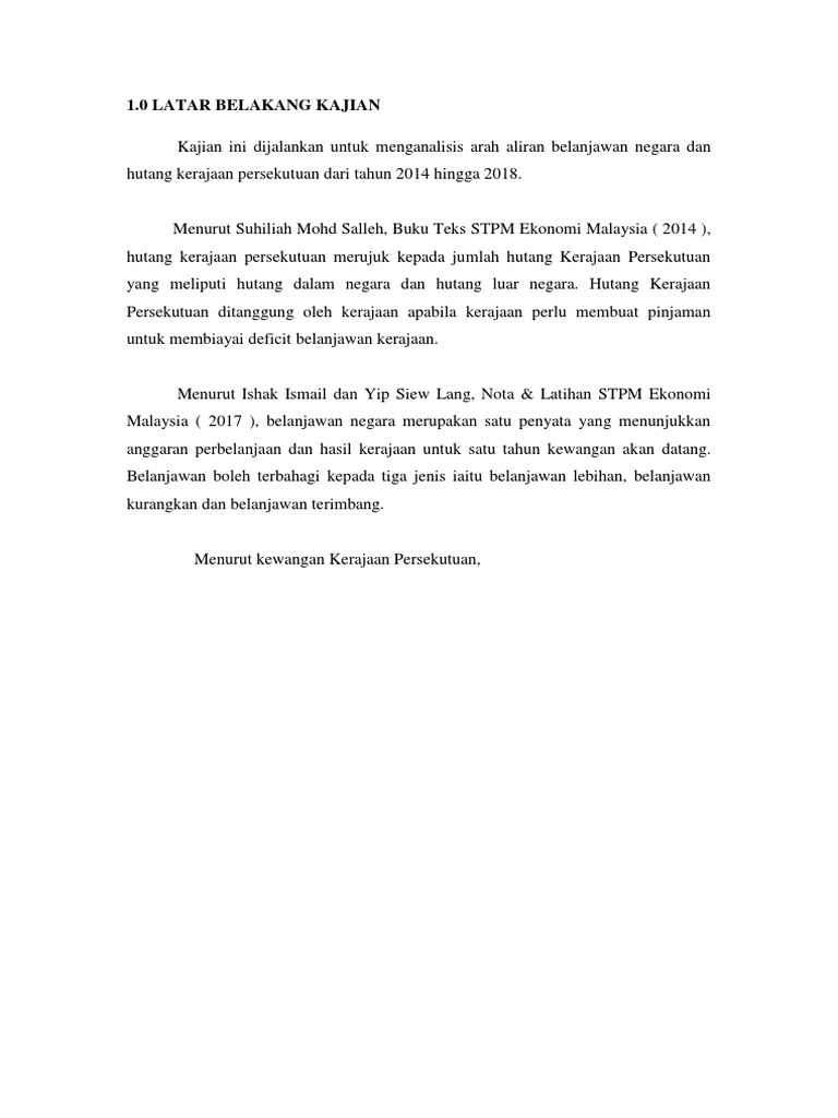 1.0 LATAR BELAKANG KK Eko | PDF