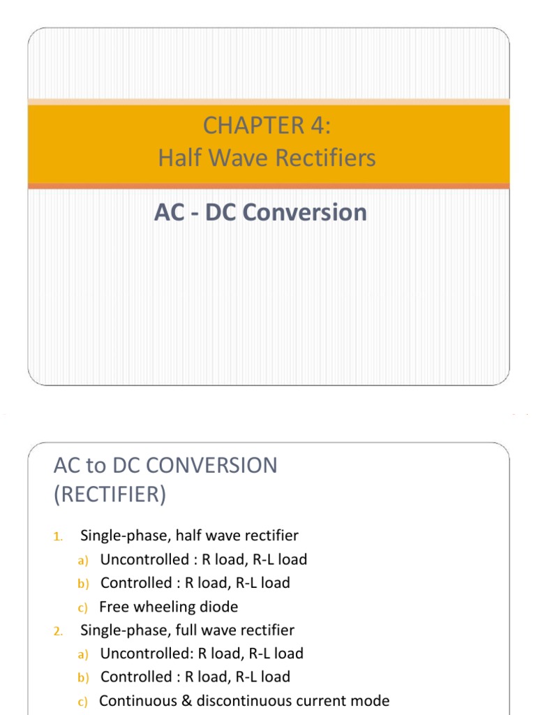 Half Wave Rectifier - Edited With Full Wave | PDF | Rectifier | Direct Current