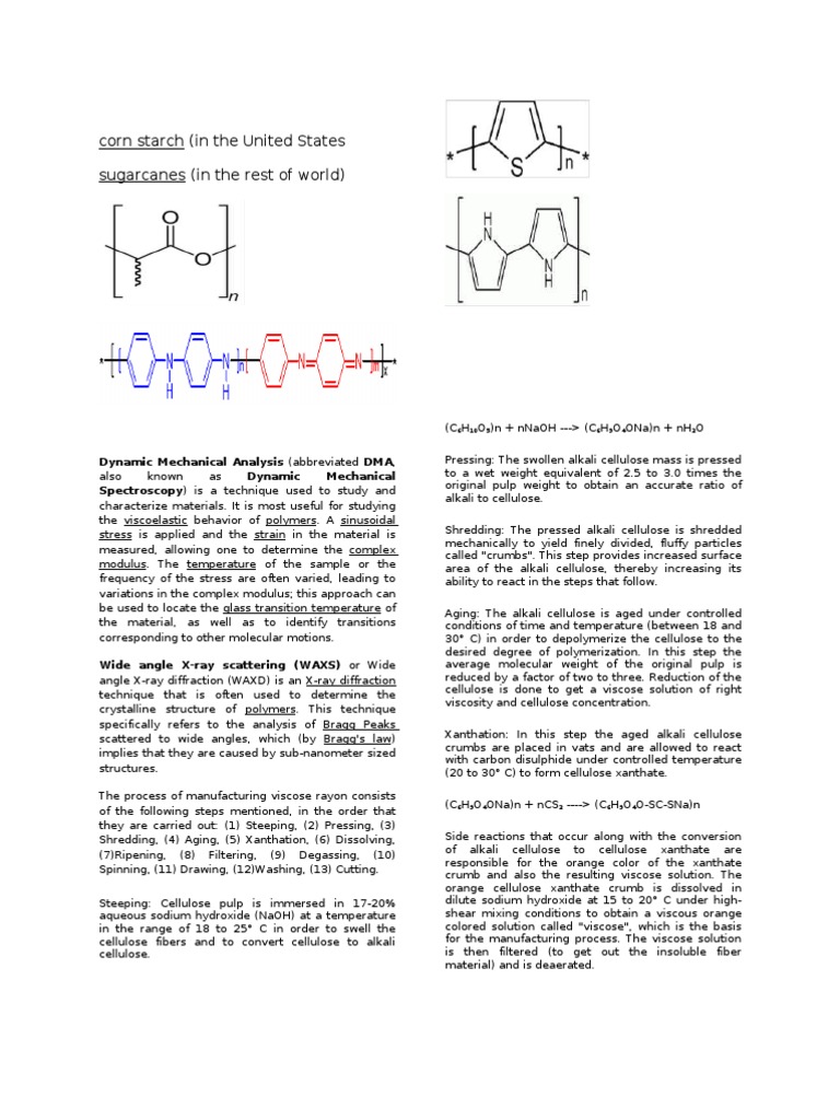 Polymer Structure | PDF | Rayon | Physical Sciences