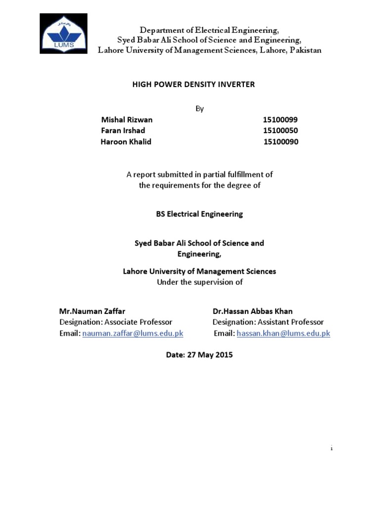 High Power Density - Inverter Final Report PDF | PDF | Power Inverter | Rectifier