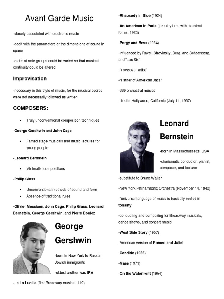 Avant Garde Music | PDF | Musical Theatre | Musical Compositions