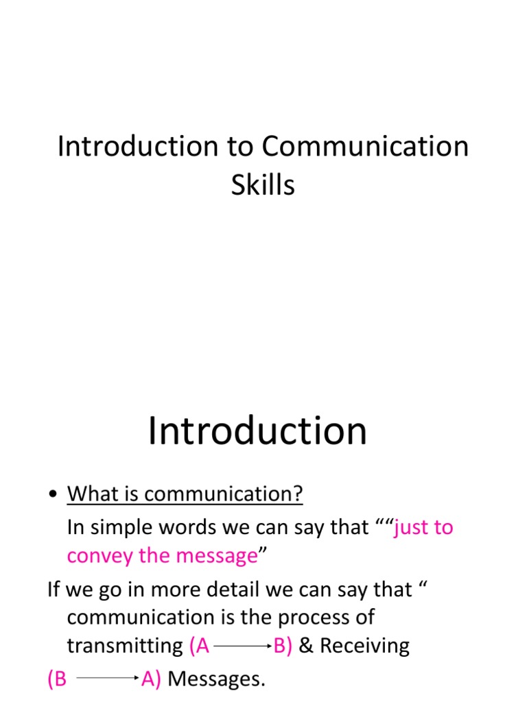 Intro To Communication Skills | PDF | Nonverbal Communication | Body ...