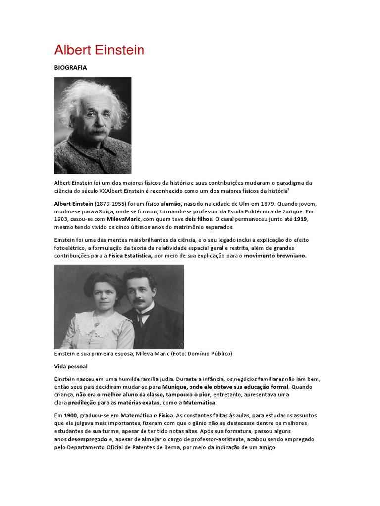 Albert Einstein | PDF | Albert Einstein | Teoria da Relatividade