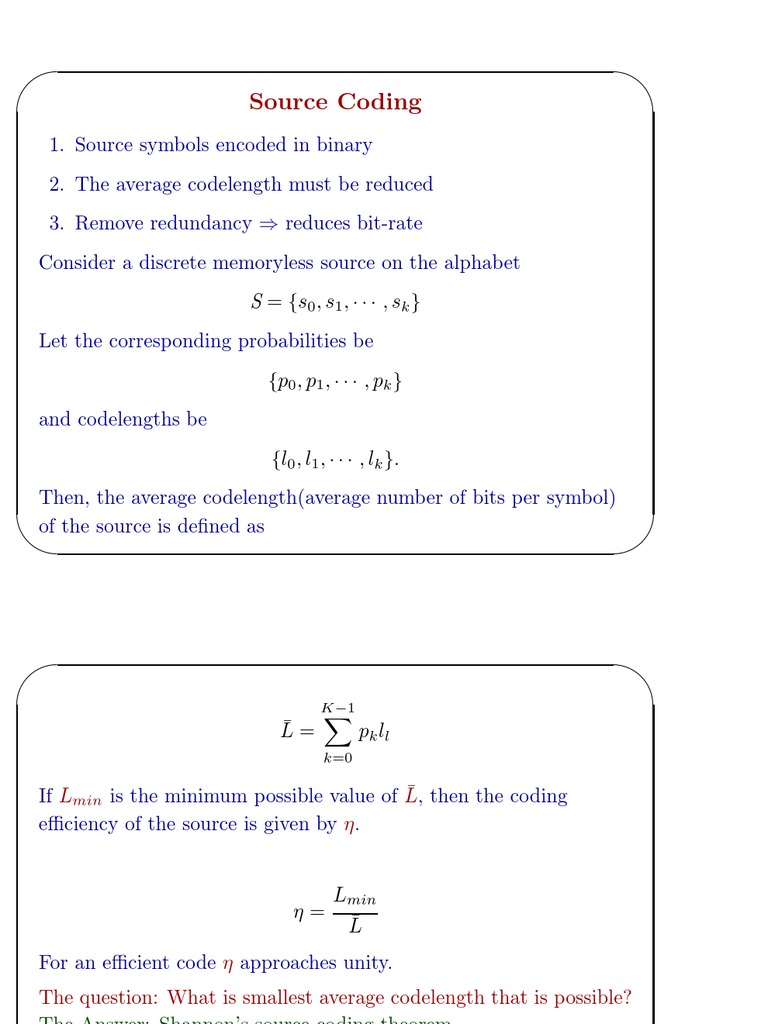 Lecture35-37 SourceCoding | PDF