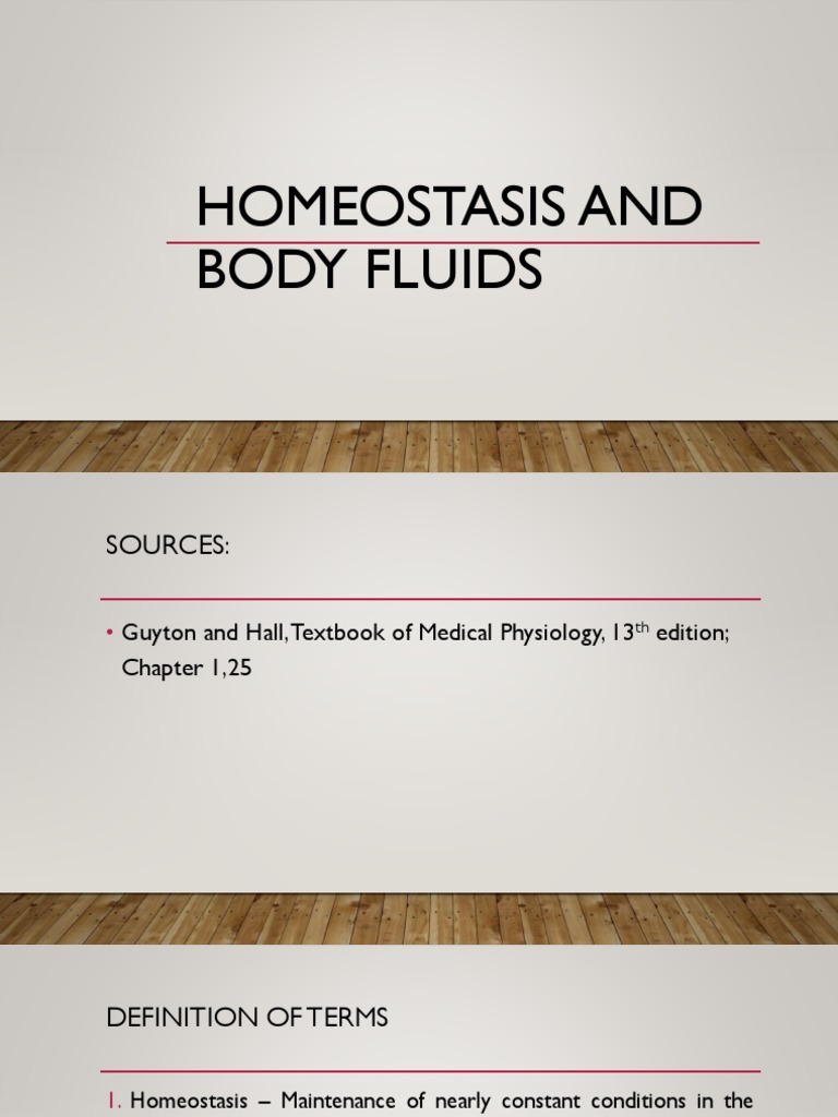 Homeostasis and Body Fluids 1 | PDF | Homeostasis | Human Body