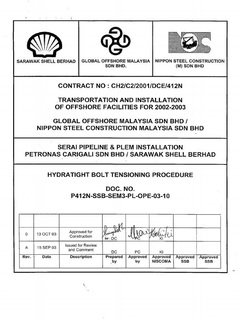 Hydratight Bolt Tensioning Procedure | PDF