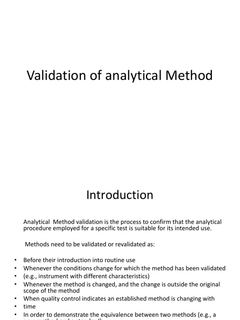Validation of Analytical Methods for Accuracy and Precision | PDF ...