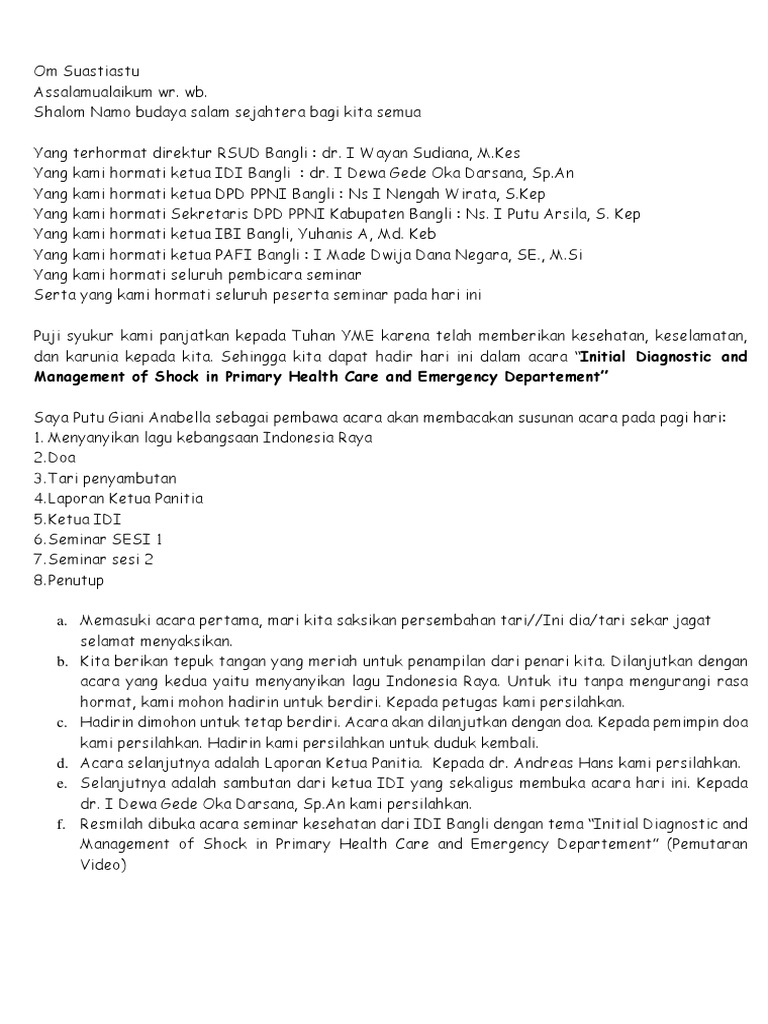 Teks MC Acara Seminar Idi | PDF