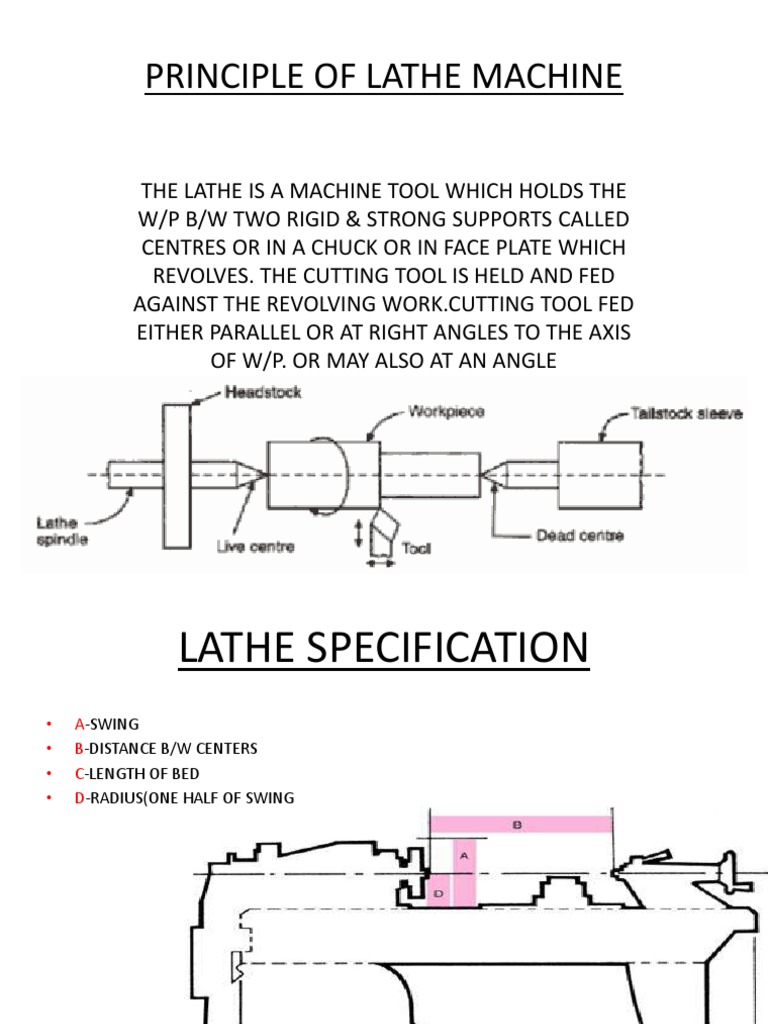 Working Principle of Lathe Machine | PDF | Rotating Machines | Equipment