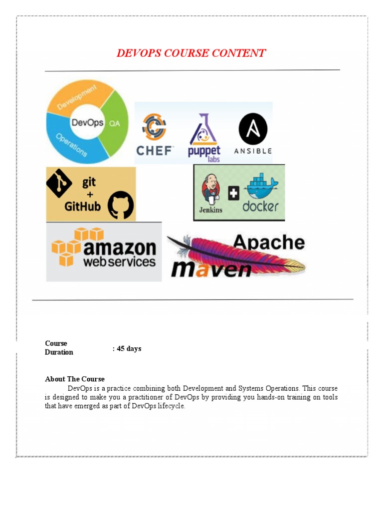 DevOps Course Content | PDF | Linux | Cloud Computing