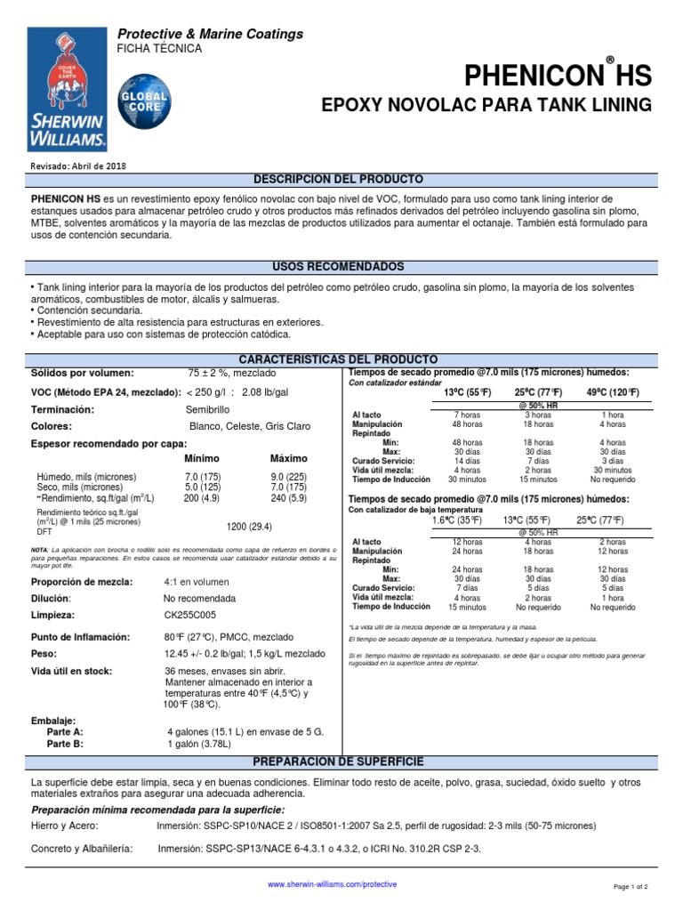 Phenicon Hs | PDF | Gasolina | Petróleo