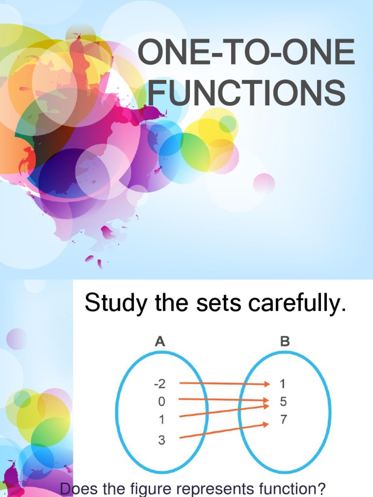 l14 One To One Function | PDF | Function (Mathematics) | Mathematical ...