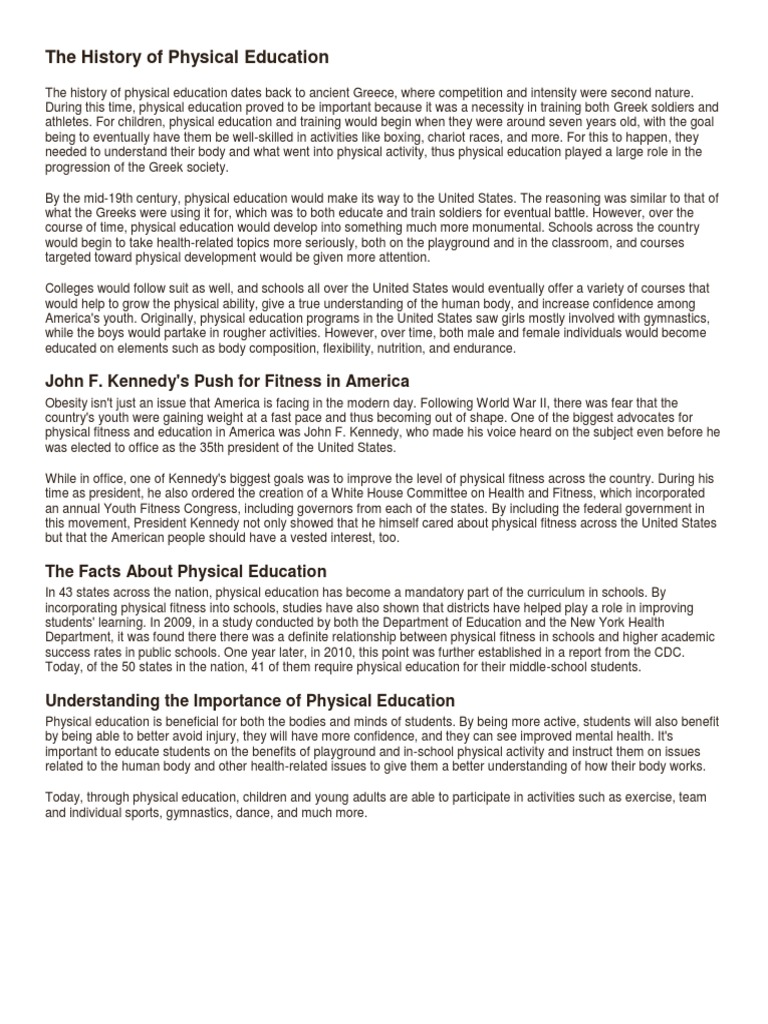 The History of Physical Education: John F. Kennedy's Push For Fitness ...
