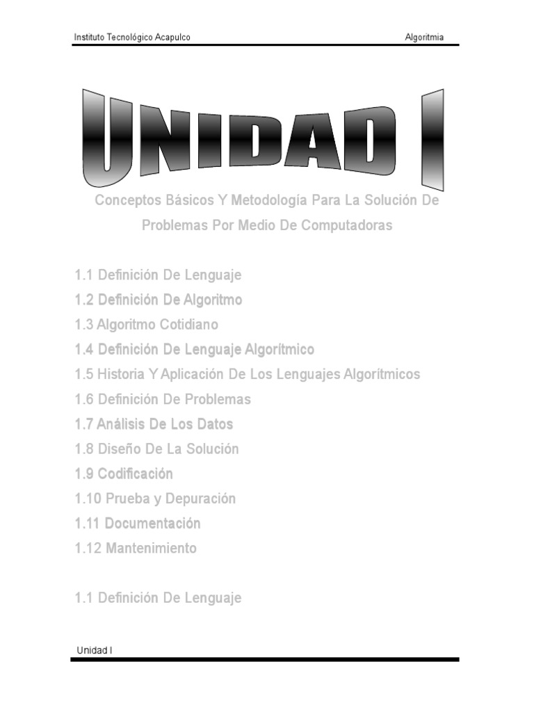 Conceptos Básicos Y Metodología para La Solución de Problemas Por Medio de Computadoras | PDF ...