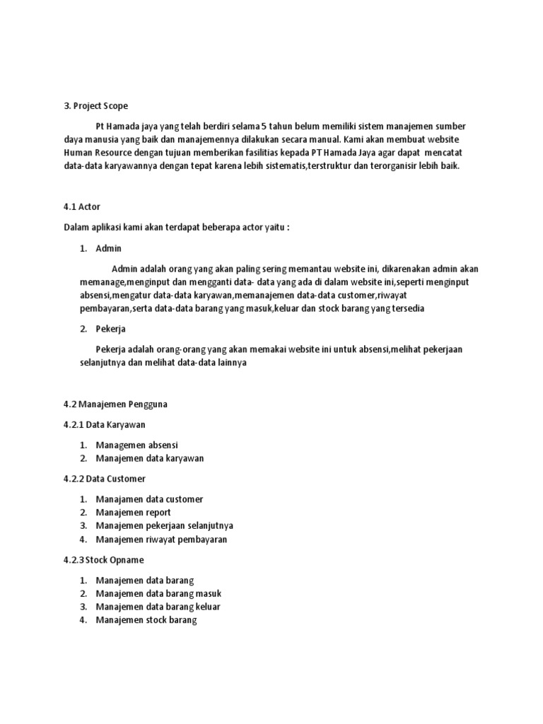 Contoh User Requirement | PDF