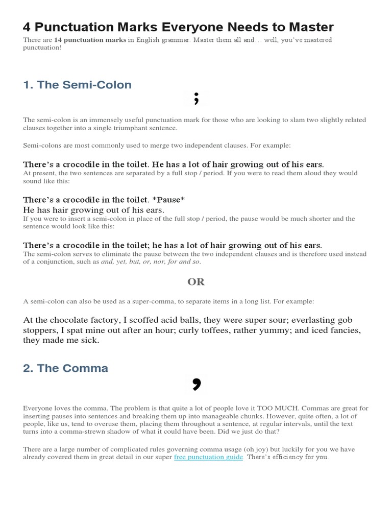 14 Punctuation Marks Everyone Needs To Master | PDF | Bracket | Punctuation