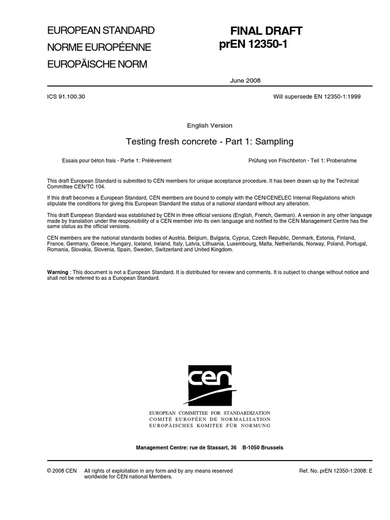 Testing Fresh Concrete - Part 1 Sampling PDF | PDF | Concrete | Nature