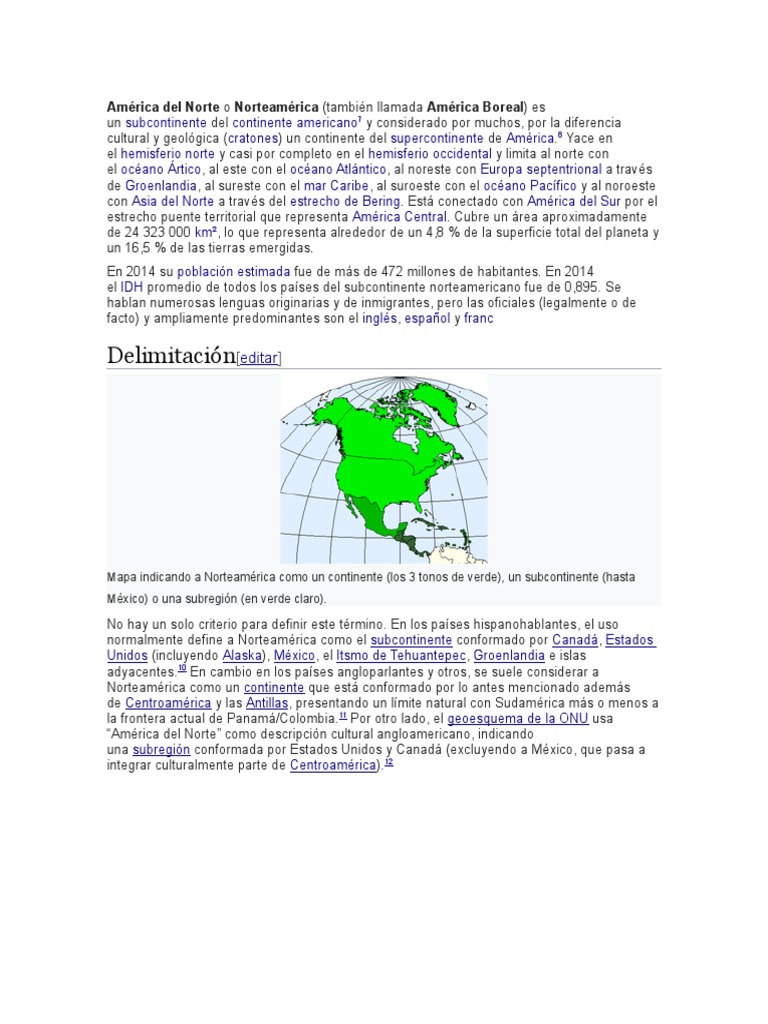 America Del Norte | PDF | América del Norte | océano Pacífico