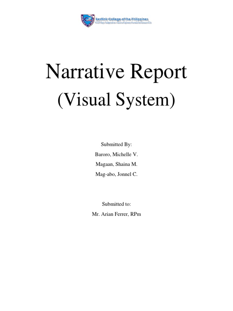 Narrative Report | PDF | Visual System | Cerebral Cortex