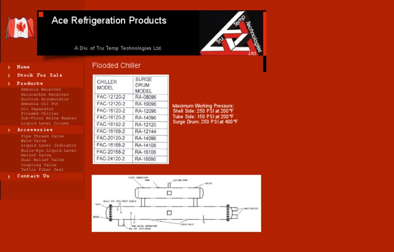 Ace Refrigeration Products Flooded Chiller | PDF | Cooking, Food & Wine | Home & Garden