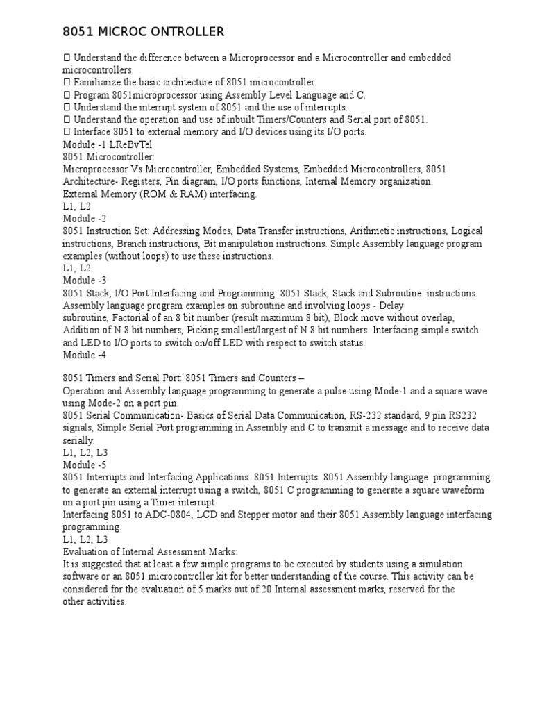 Mic 8051 | PDF | Microcontroller | Embedded System