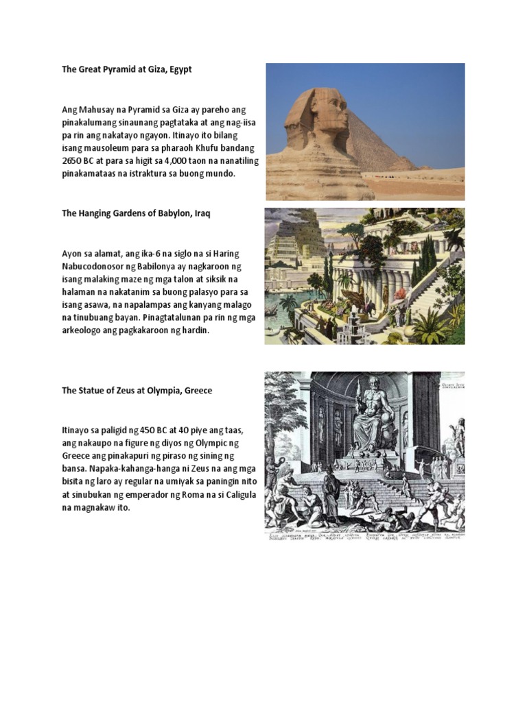 7 Ancient Wonders of The World TAGALOG | PDF