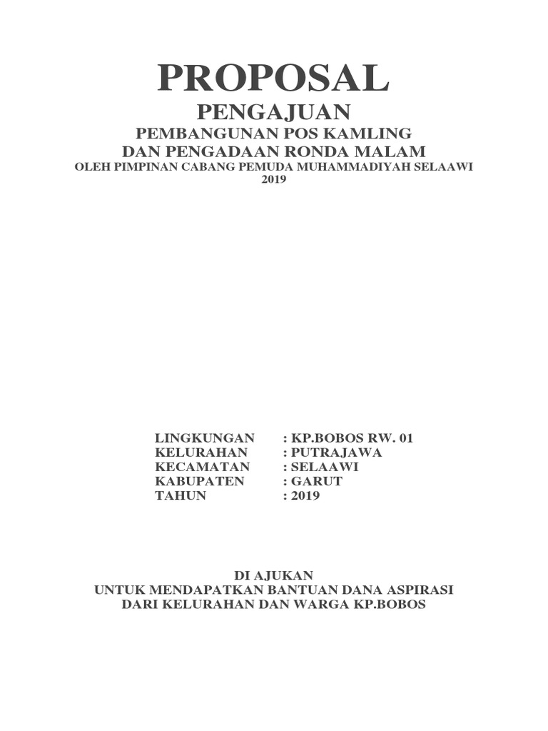 Proposal Pembangunan Pos Kamling-Pengadaan Ronda | PDF