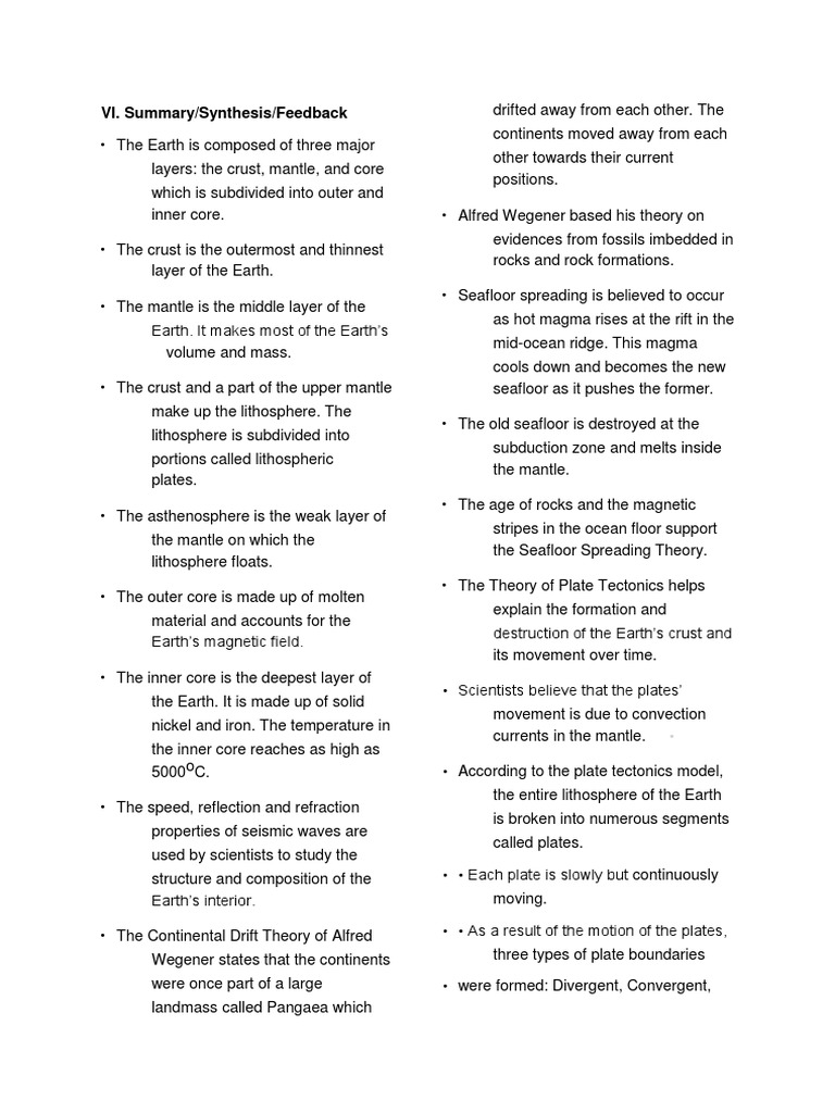 Science Reviewer (Grade 10) | PDF | Plate Tectonics | Mantle (Geology)