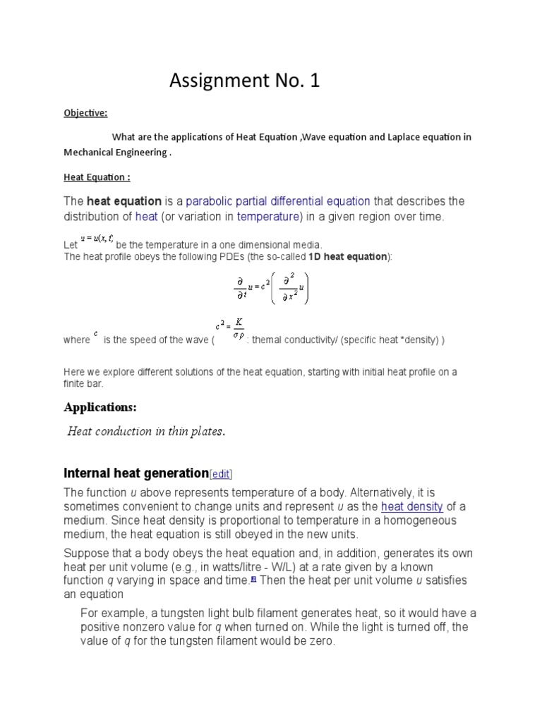 Assignment Math | PDF | Heat | Physics
