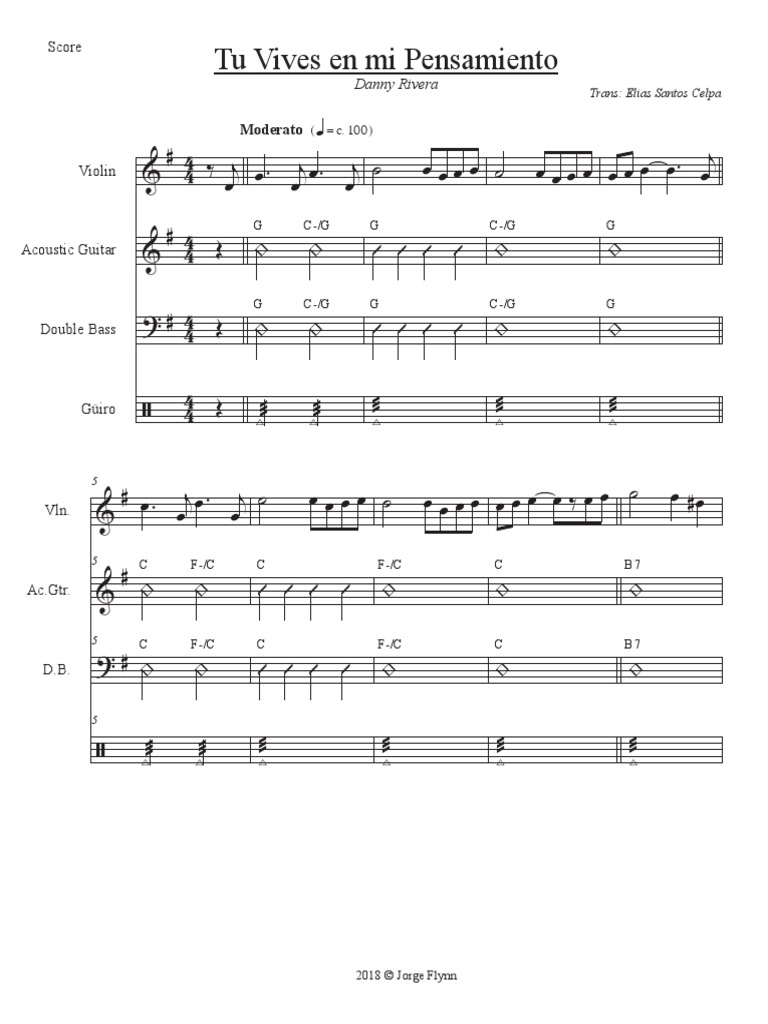 Tu Vives en Mi Pensamiento-Score | PDF