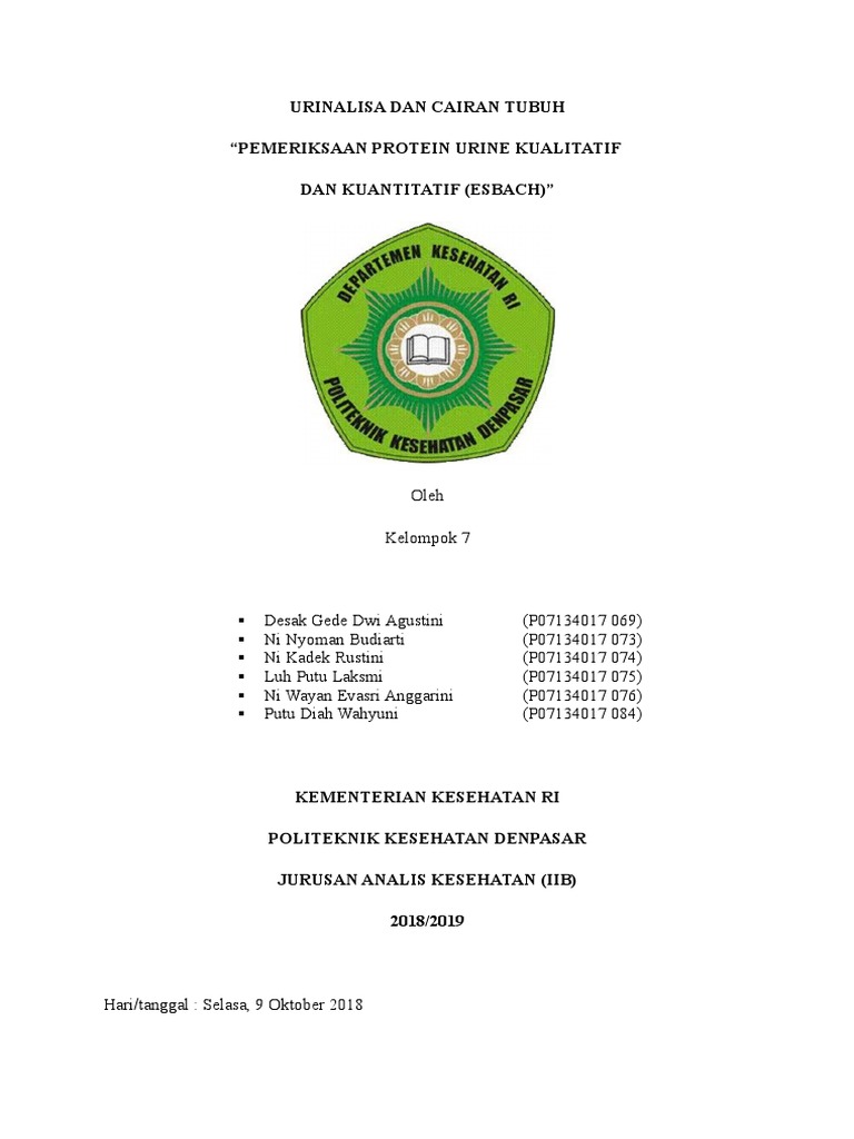 Pemeriksaan Protein Urin Kuali Dan Kuanti | PDF