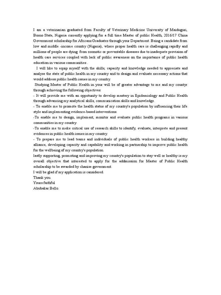 Public Health Career Objective | PDF