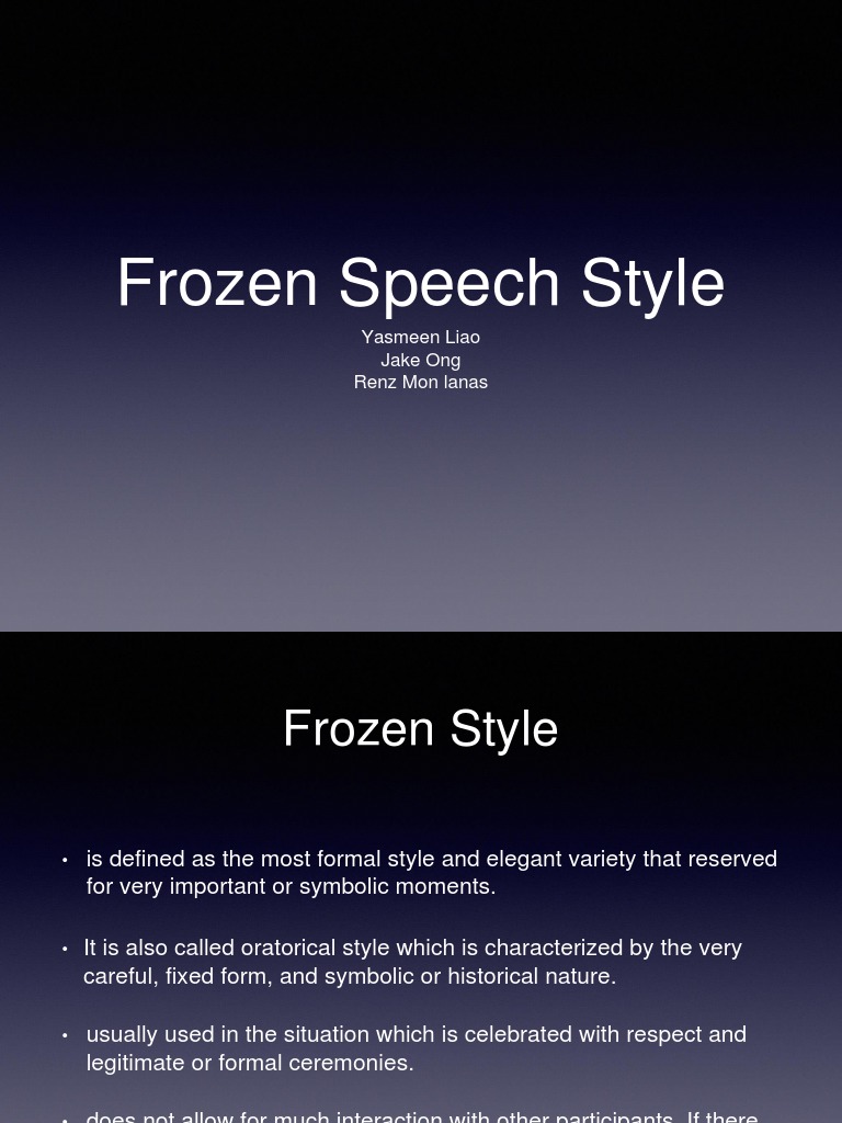 Frozen Speech Style | PDF | Language Arts & Discipline