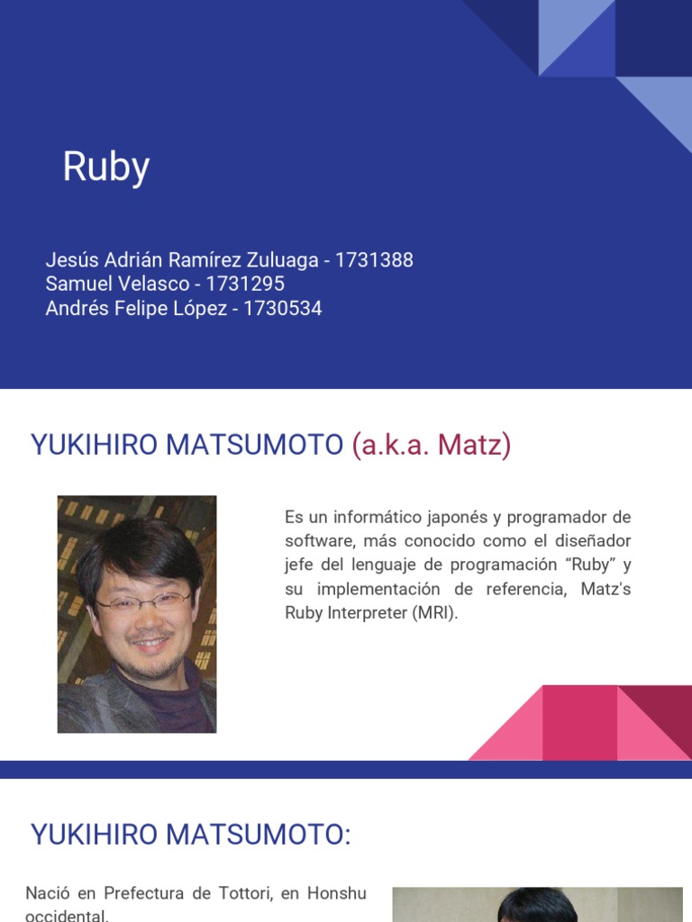 Presentación Ruby | PDF | Ruby (lenguaje de programación) | Paradigmas ...