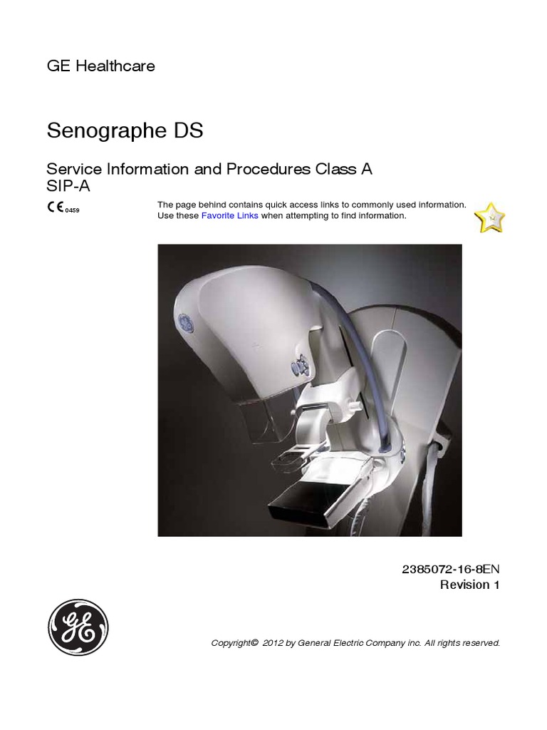 Senographe DS Service Manual Class A - SM - 2385072-16-8EN - 1 | PDF ...
