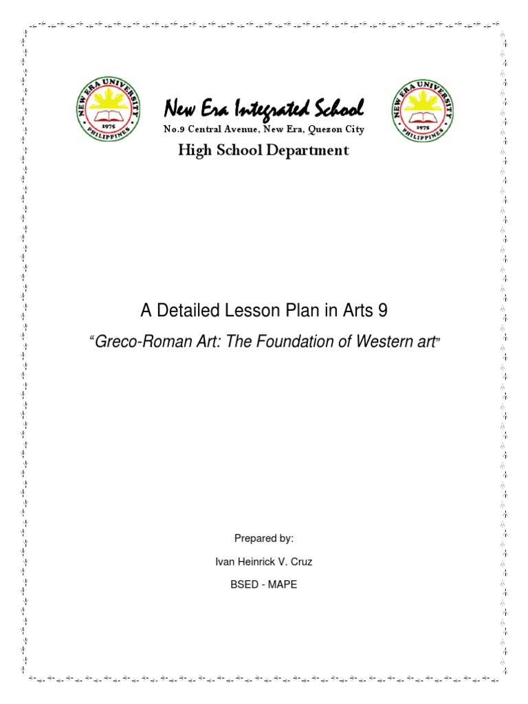 New Era Integrated School: A Detailed Lesson Plan in Arts 9 | PDF ...
