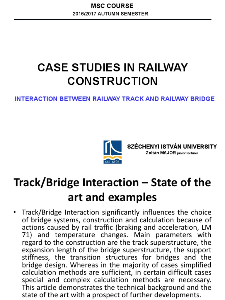 CSRC - Topic 03 - Interaction Between Railway Track and Railway Bridge PDF | PDF | Track (Rail ...