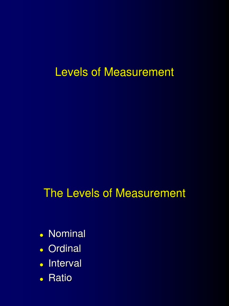 Understanding the Hierarchy of Levels of Measurement and Their ...
