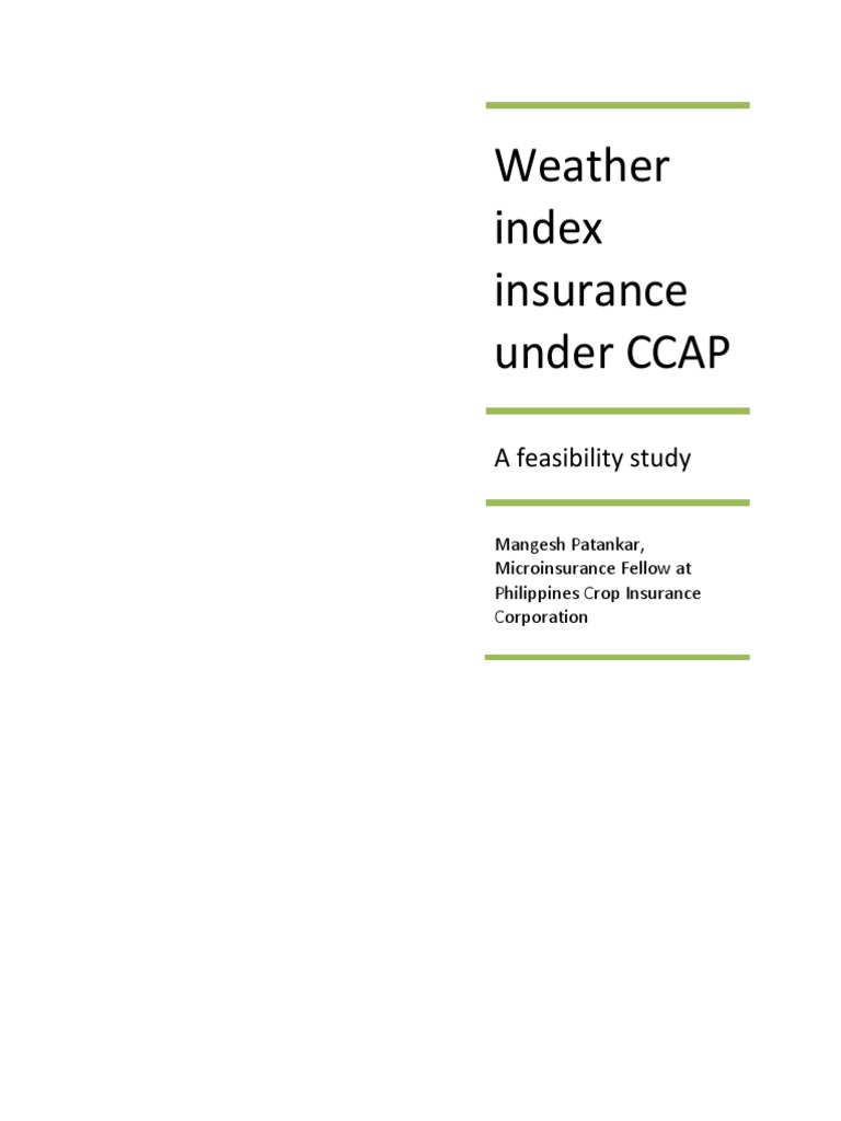 Weather Index Insurance Feasibility Study | PDF | Insurance | Loans