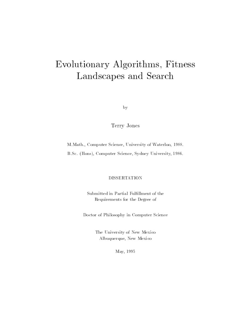 Evolutionary Algorithms, Fitness Landscapes and Search | PDF | Genetic Algorithm | Theoretical ...