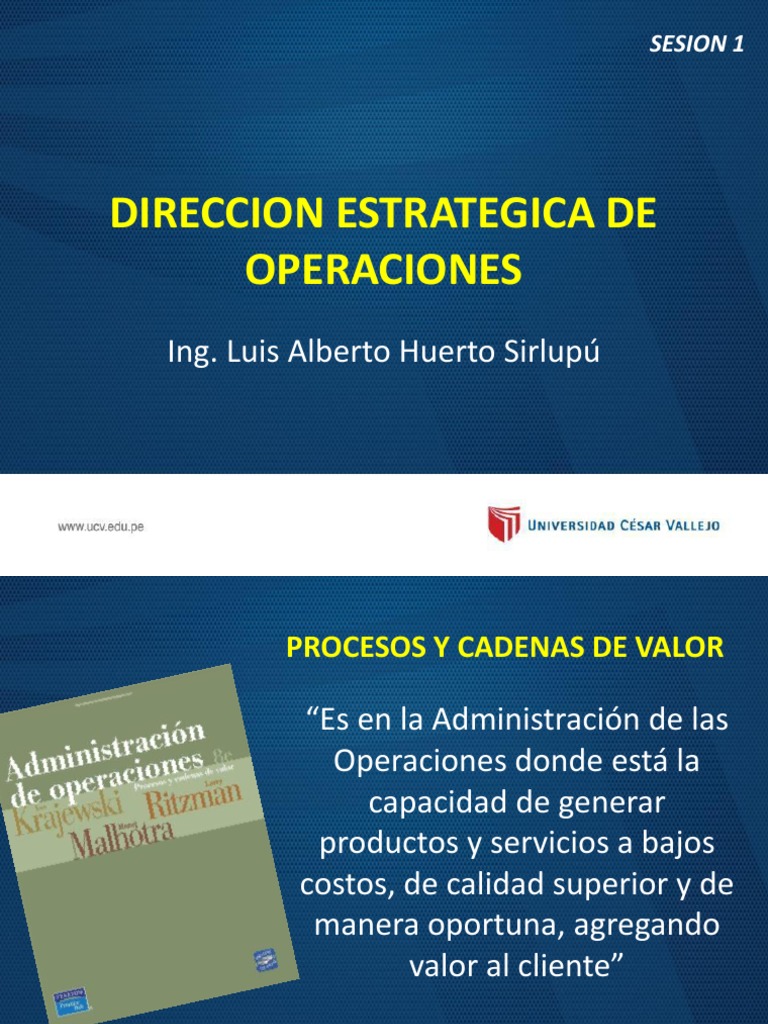 Sesión 1 - Direccion Estrategica de Operaciones | PDF | Jefe de operaciones | Planificación