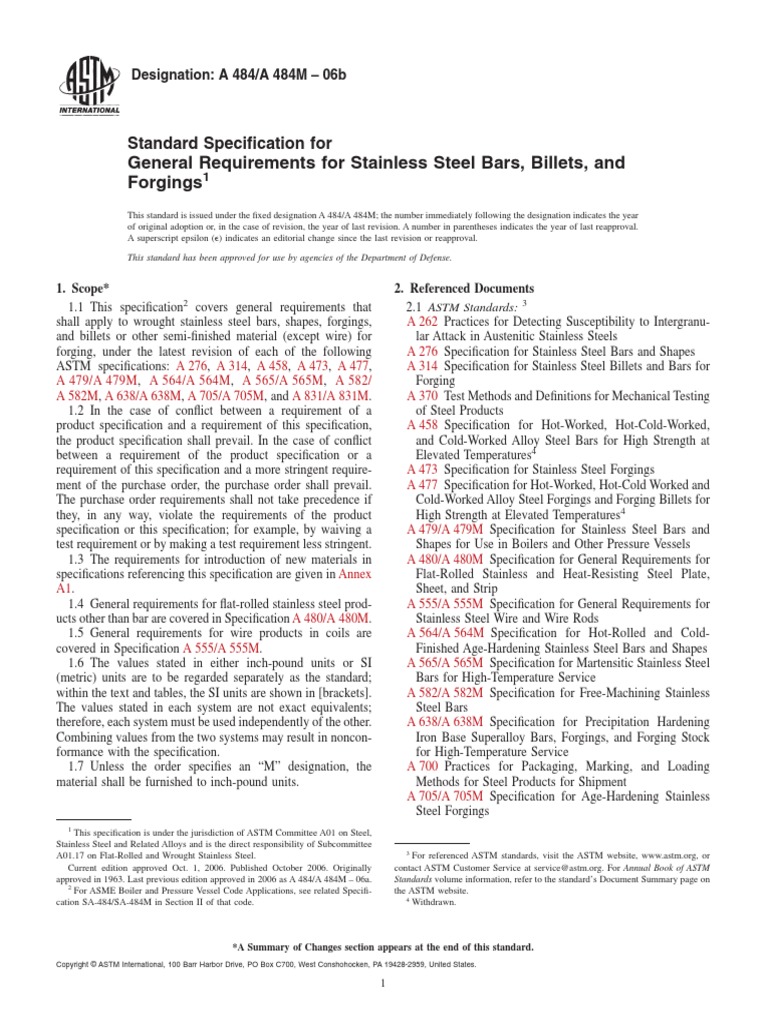 Astm A484 | PDF | Annealing (Metallurgy) | Rolling (Metalworking)