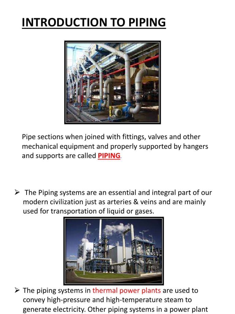 Introduction To Piping | PDF | Fluid Dynamics | Steam