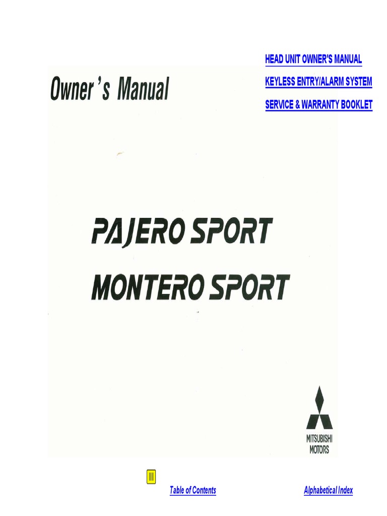 Mitsubishi Montero Sport Manual Guide | PDF | Diesel Engine | Diesel Fuel