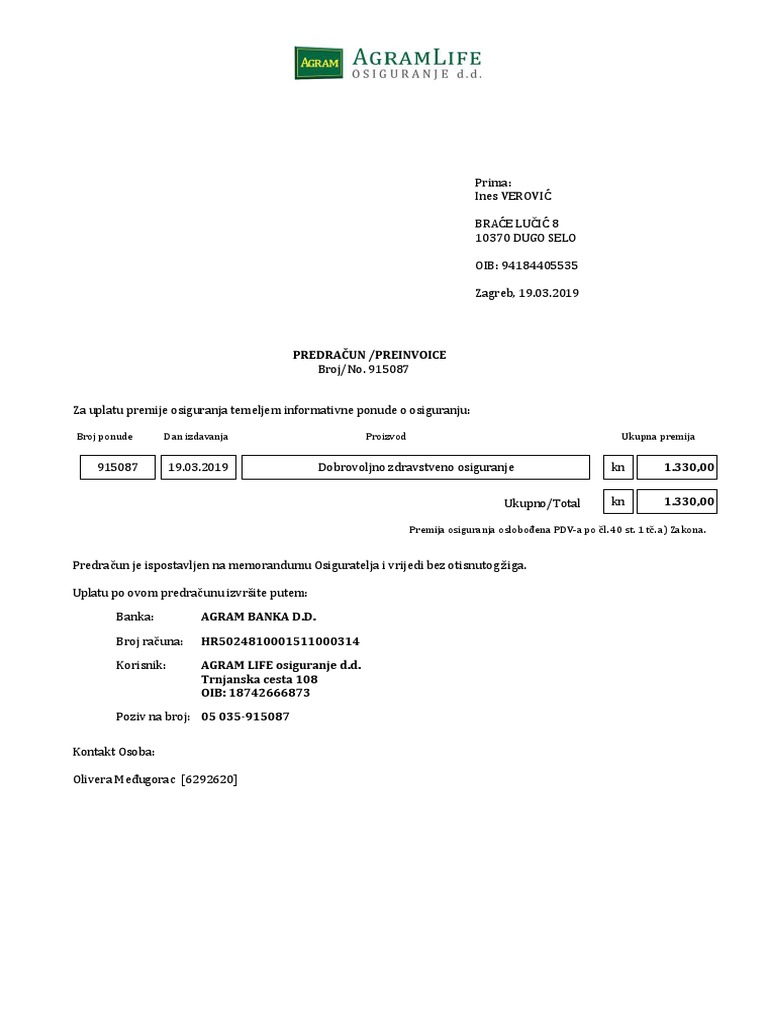 Predračun PDF | PDF