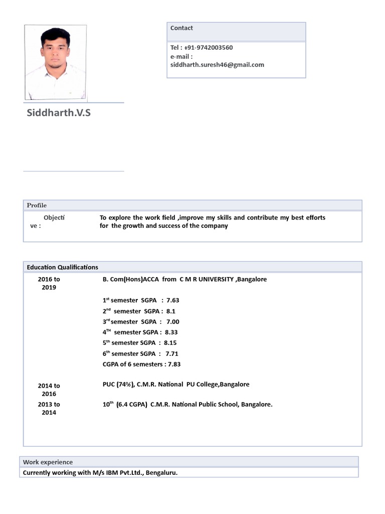 Siddharth .Resume | PDF