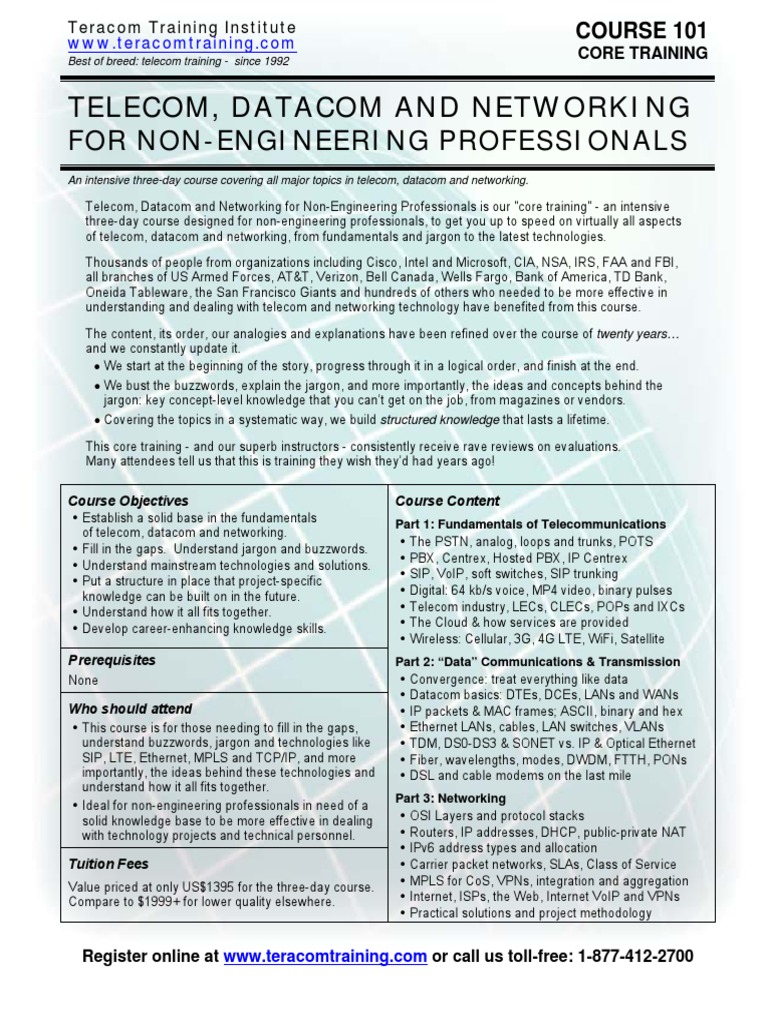 Teracom Brochure Course 101 | PDF | Multiprotocol Label Switching ...