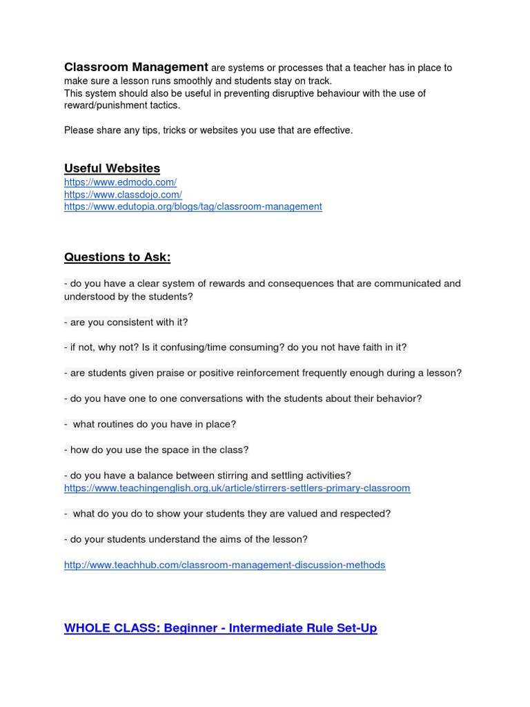 Class Management Systems | PDF | Classroom Management | Teachers