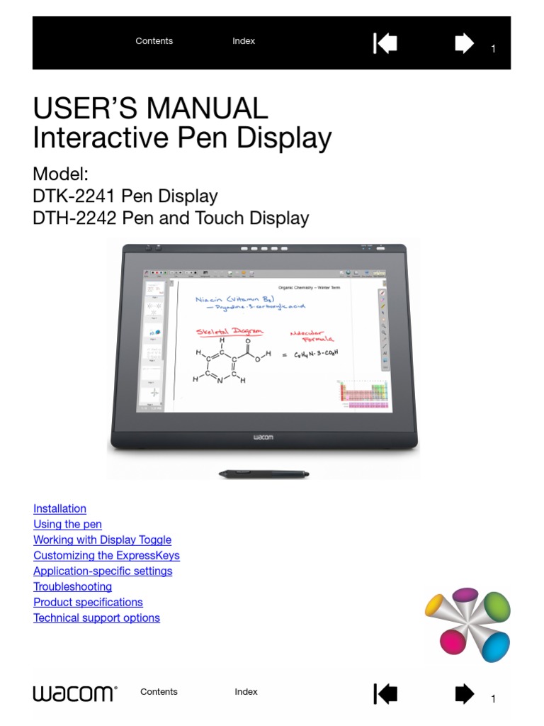 User'S Manual Interactive Pen Display: Model: DTK-2241 Pen Display DTH ...