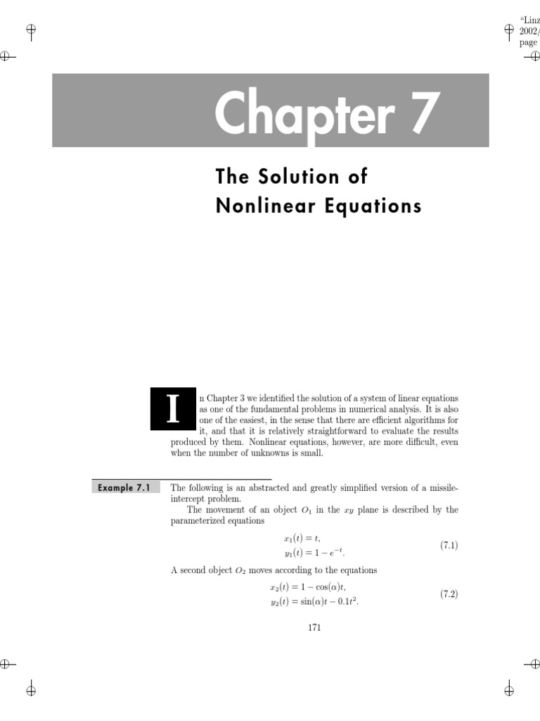 Solving Nonlinear Equations In Numerical Analysis Pdf Numerical 8984